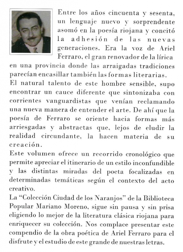 ARIEL FERRARO ESCRIBIÓ PARA QUE LA NOCHE CIEGA DE LOS HOMBRES TENGA ...